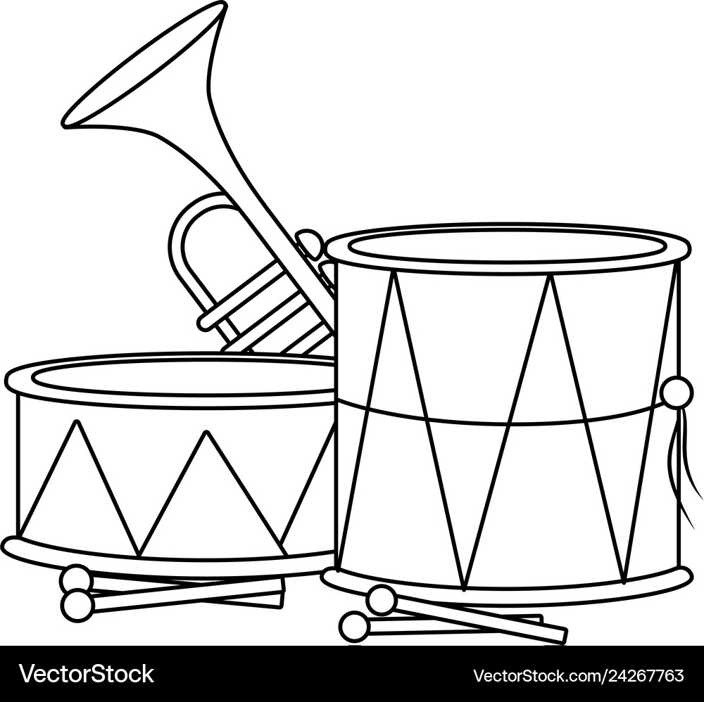 Music instrument cartoon Royalty Free Vector Image