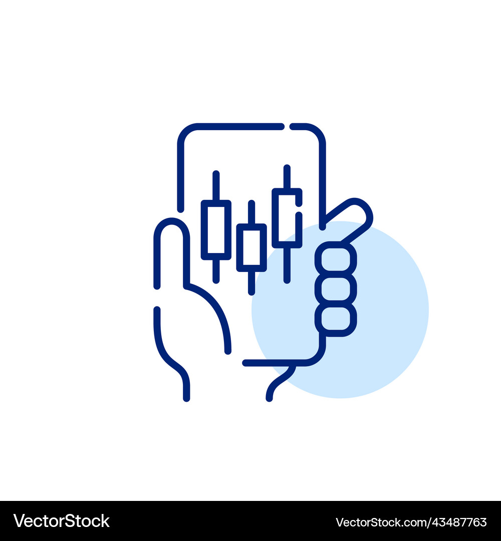 Stock trading app on smartphone pixel perfect Vector Image