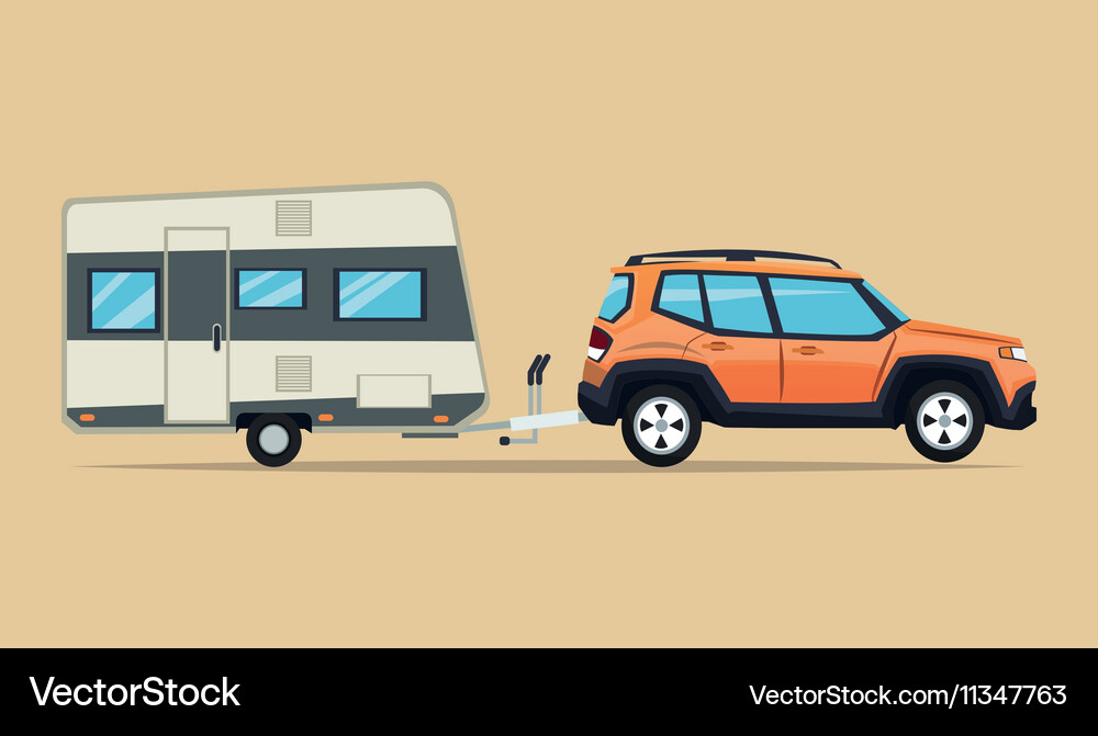 Vehicle and trailer house design Royalty Free Vector Image