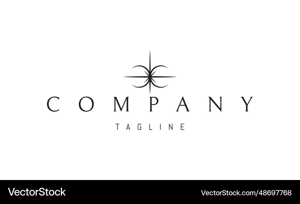 A logo with an abstract image of two moons Vector Image