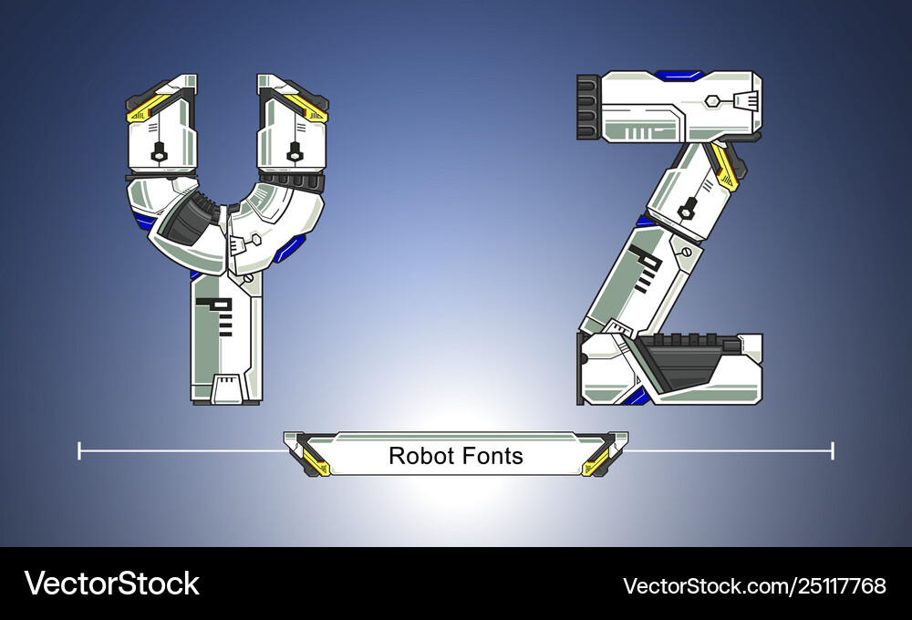 Alphabet robot futuristic technology style in a Vector Image