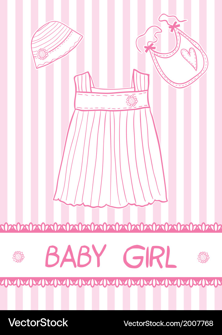 Baby girl card Royalty Free Vector Image - VectorStock