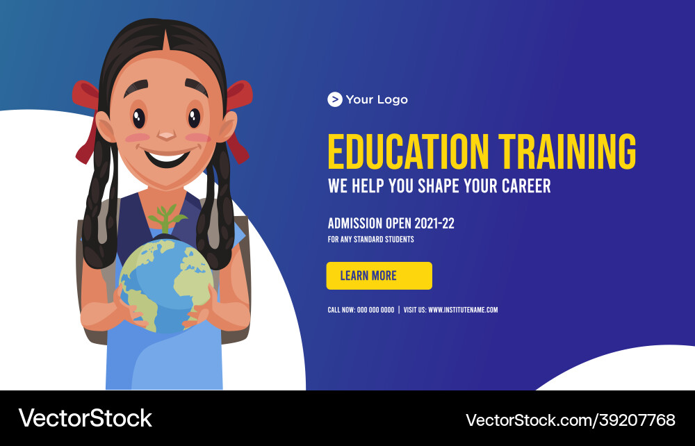 Banner design of education training Royalty Free Vector