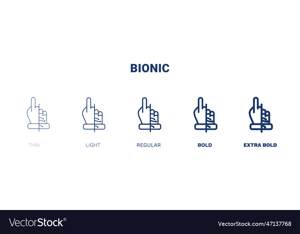 Bionic icon thin light regular bold black Vector Image