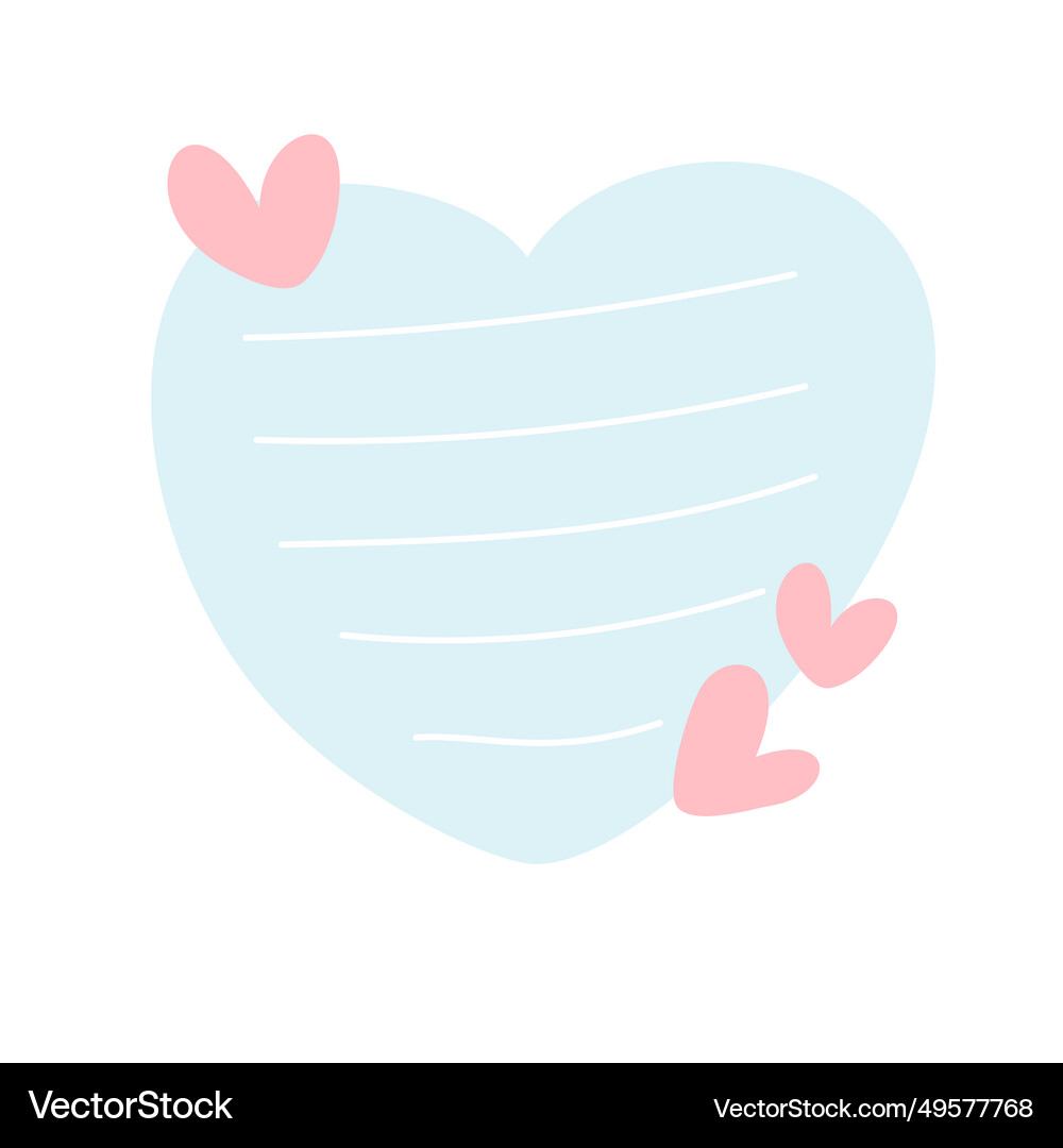 Blue note paper post with hearts love romantic Vector Image
