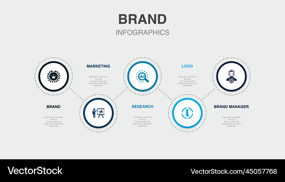 Brand marketing research logo manager Royalty Free Vector