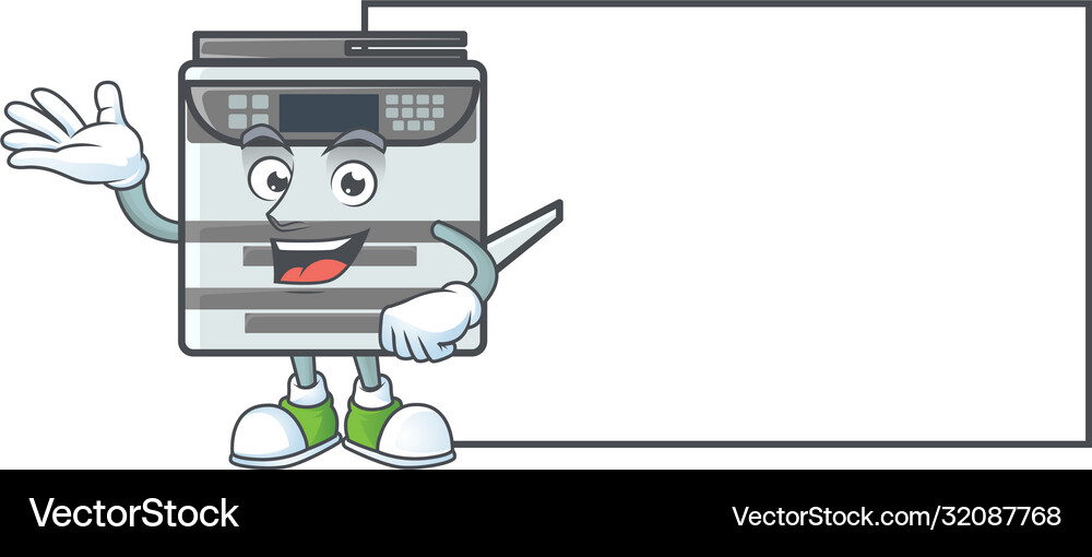Cheerful professional office copier mascot style Vector Image