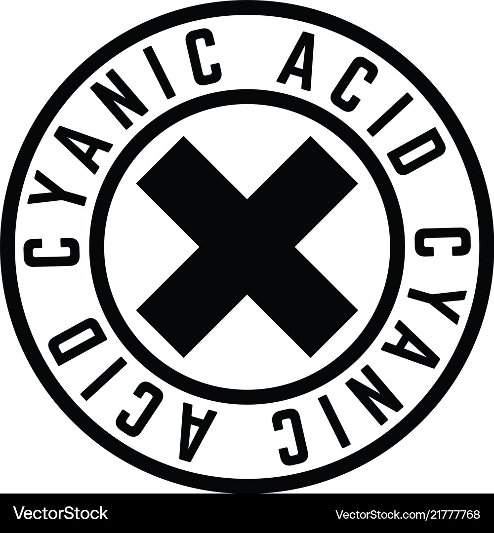 Cyanic acid stamp on white Royalty Free Vector Image