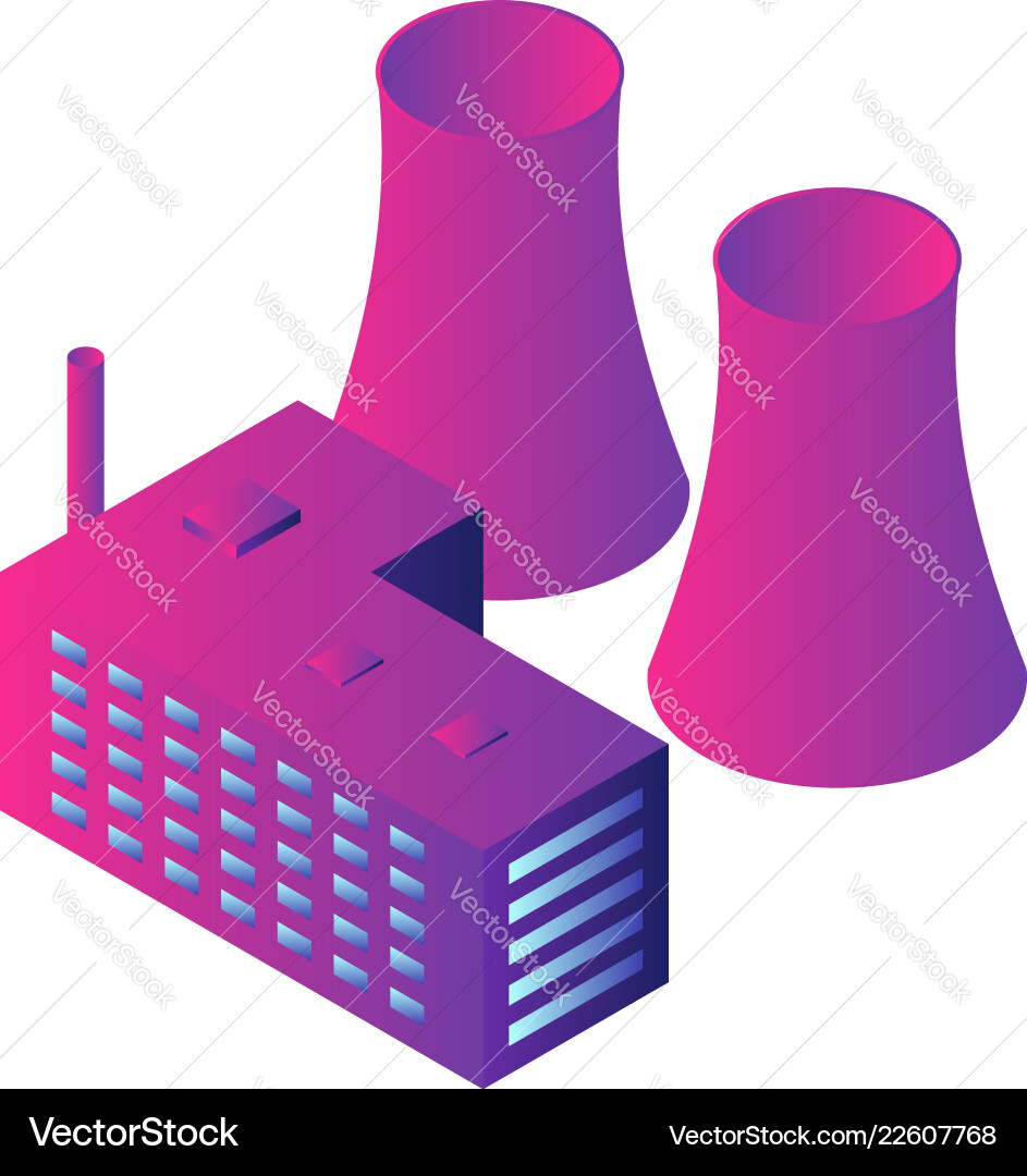 Eco power plant icon isometric style Royalty Free Vector