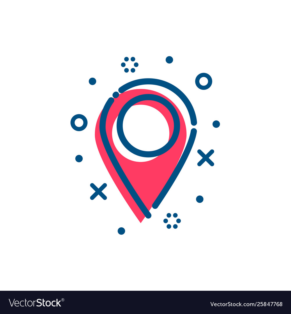 Flat outline map pointer icon Royalty Free Vector Image