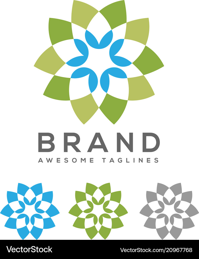 Flower colorful logo sign Royalty Free Vector Image