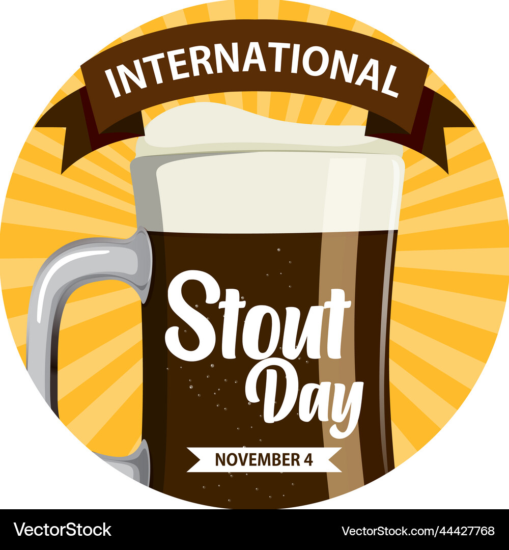 International stout day poster design Royalty Free Vector