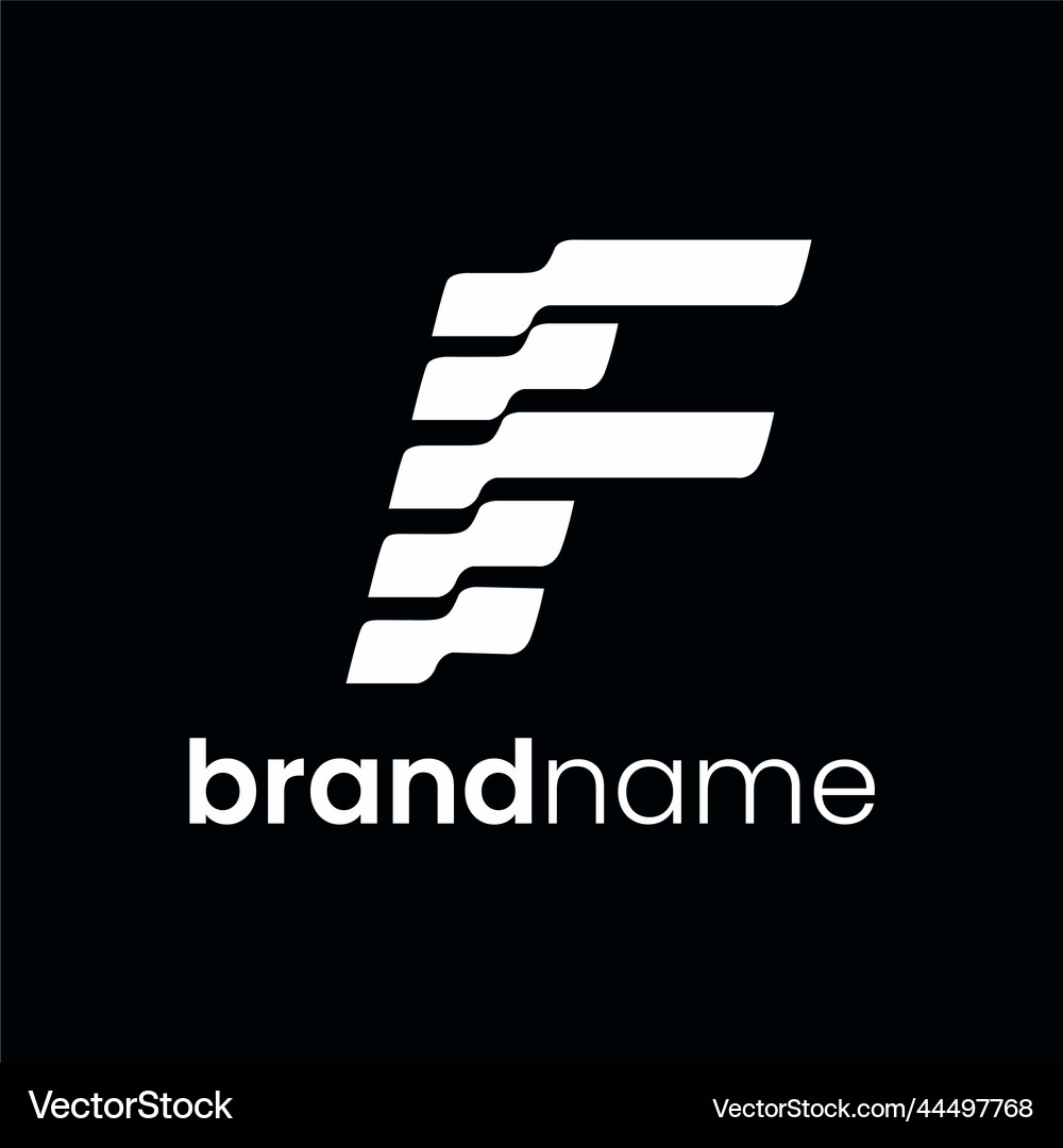 Letter f logo design simple minimal icon Vector Image