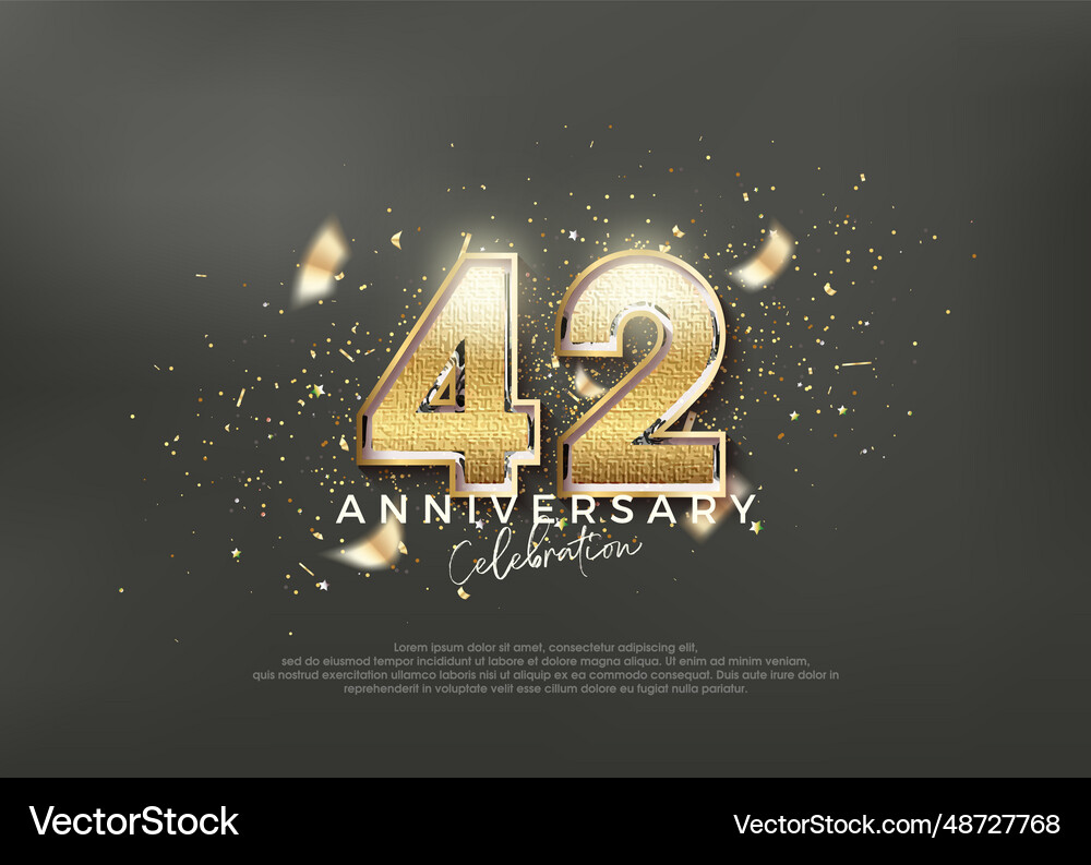 Luxurious and elegant number 42nd premium design Vector Image