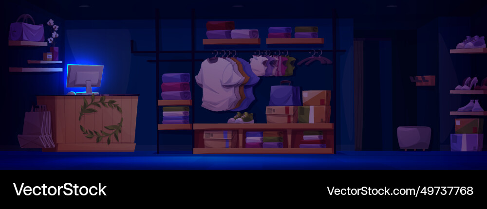 Night retail fashion store Royalty Free Vector Image