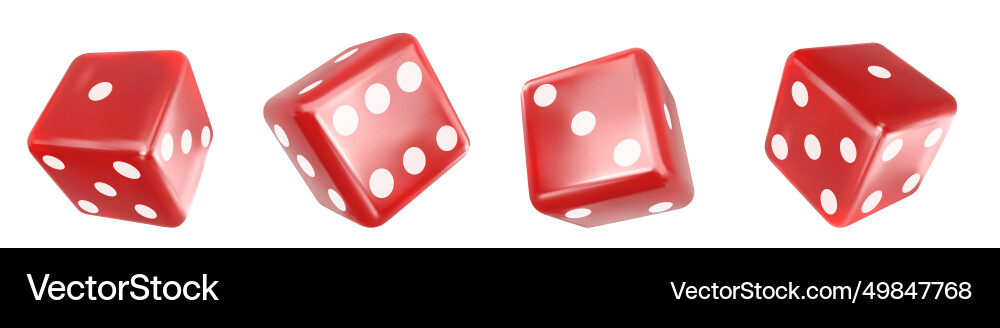 Playing bones of red color on a white background Vector Image