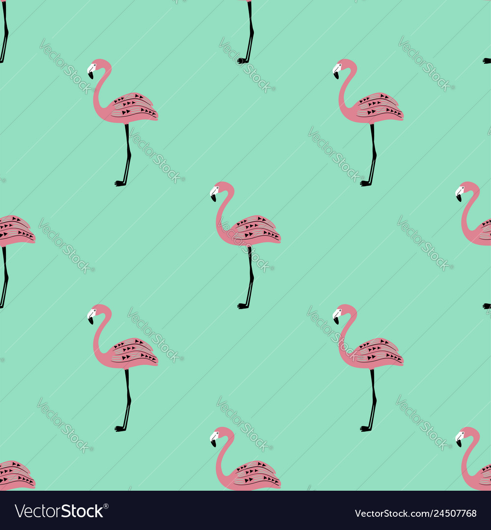Seamless pattern with flamingo Royalty Free Vector Image