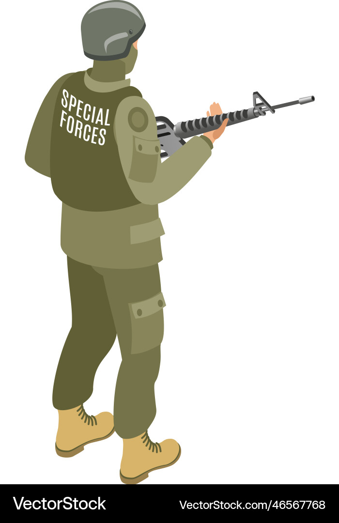 Soldier isometric icon Royalty Free Vector Image