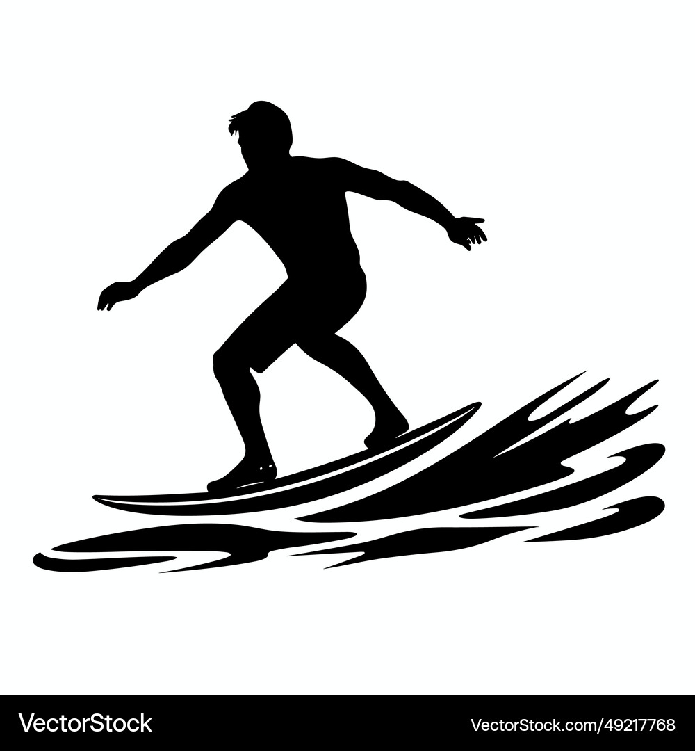 Surfer black icon on white background surfer Vector Image