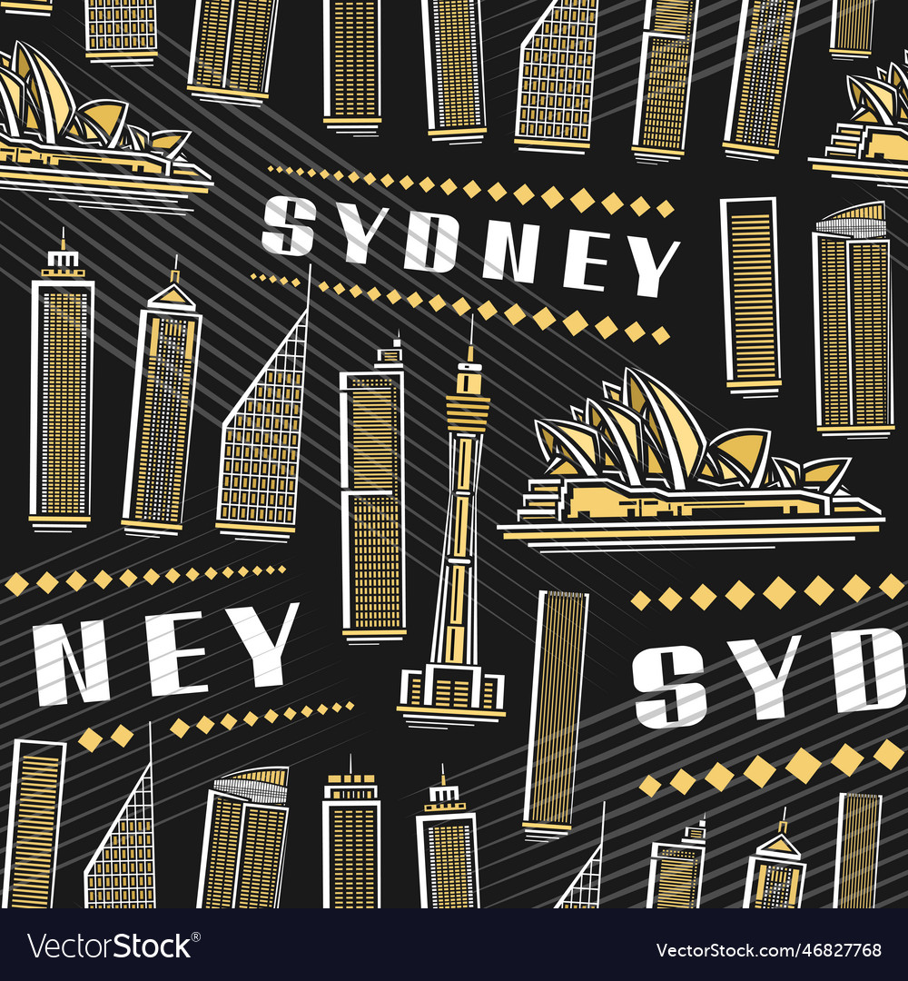 Sydney seamless pattern Royalty Free Vector Image