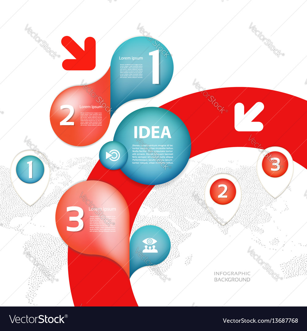 World Map with Pointer Marks Royalty Free Vector Image