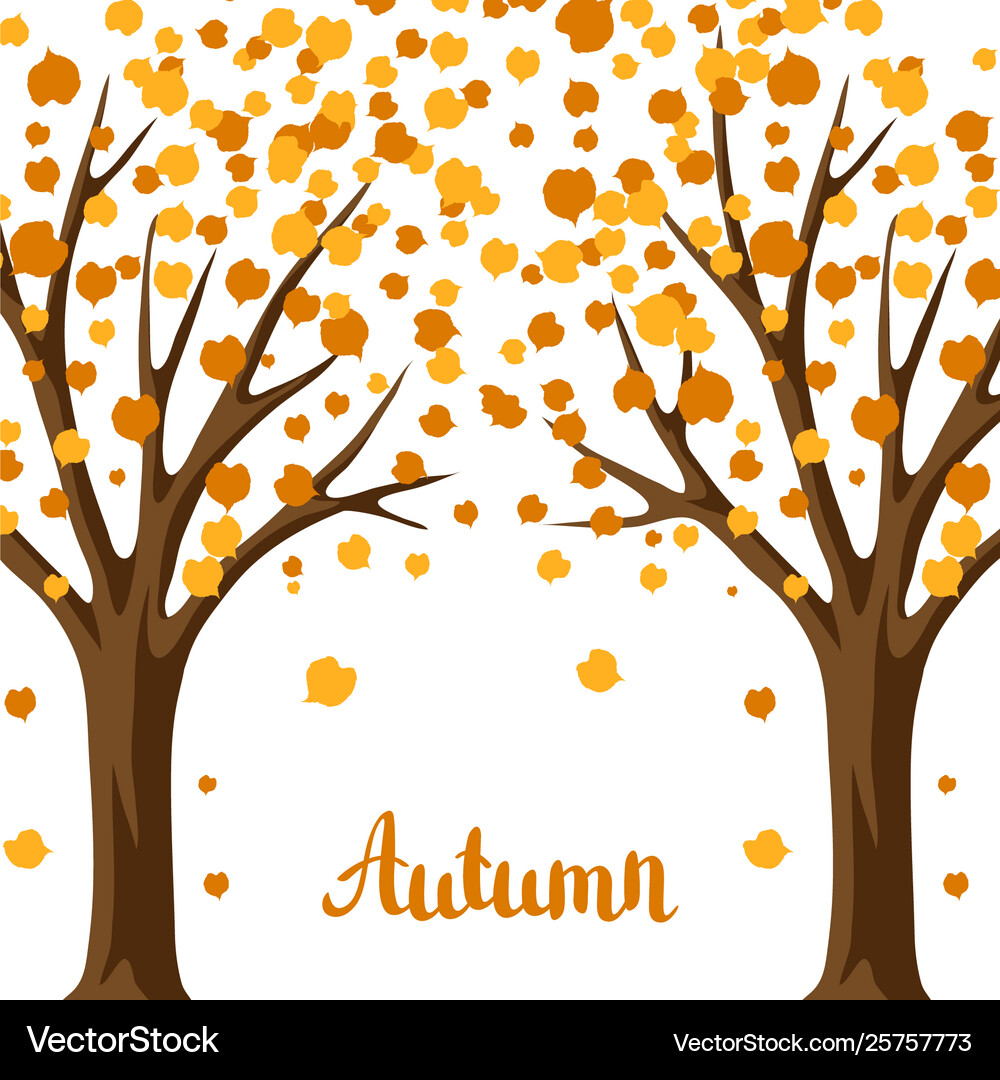 Autumn background with stylized trees Royalty Free Vector