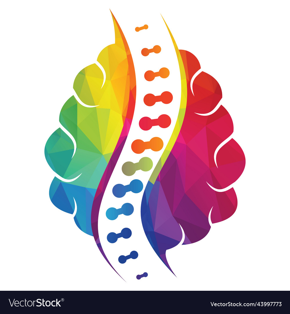 Brain and spinal column logo Royalty Free Vector Image