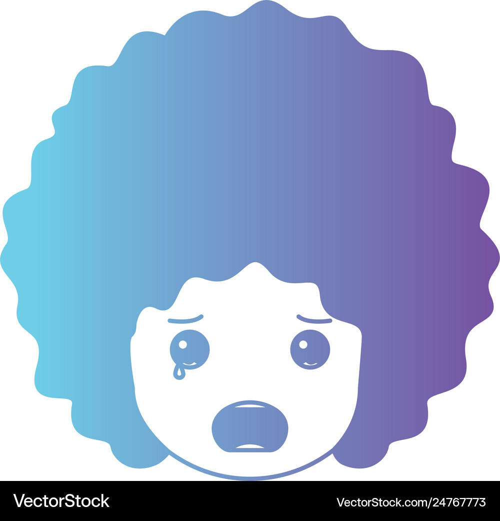 Cartoon man crying head kawaii character Vector Image