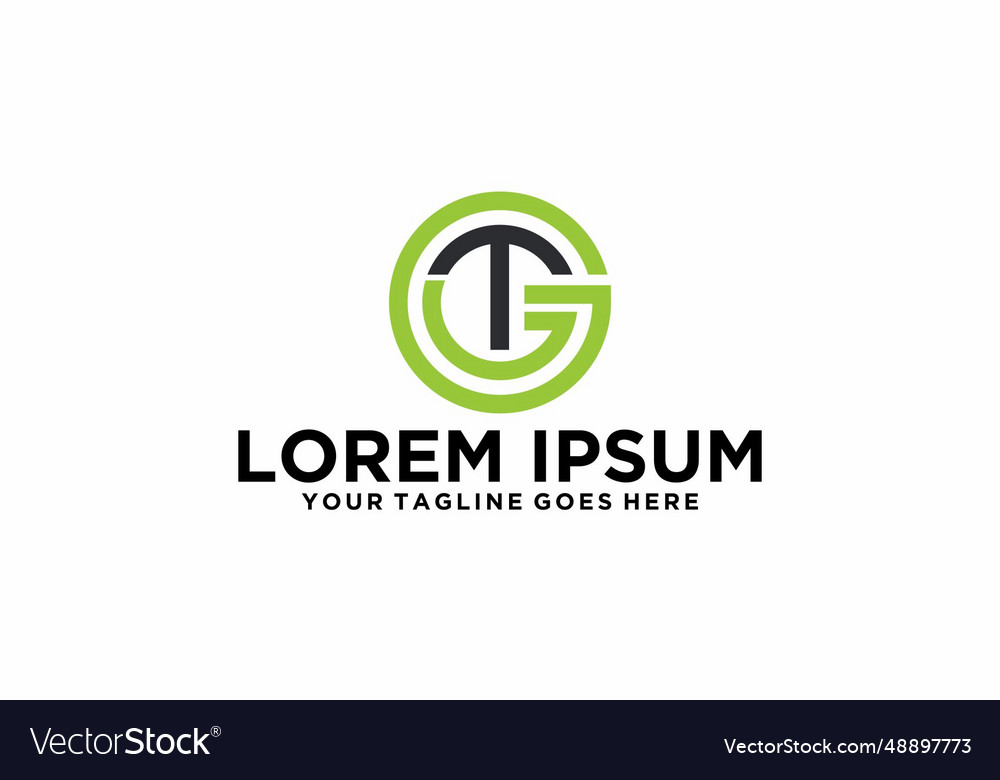 Circle letter g t logo Royalty Free Vector Image