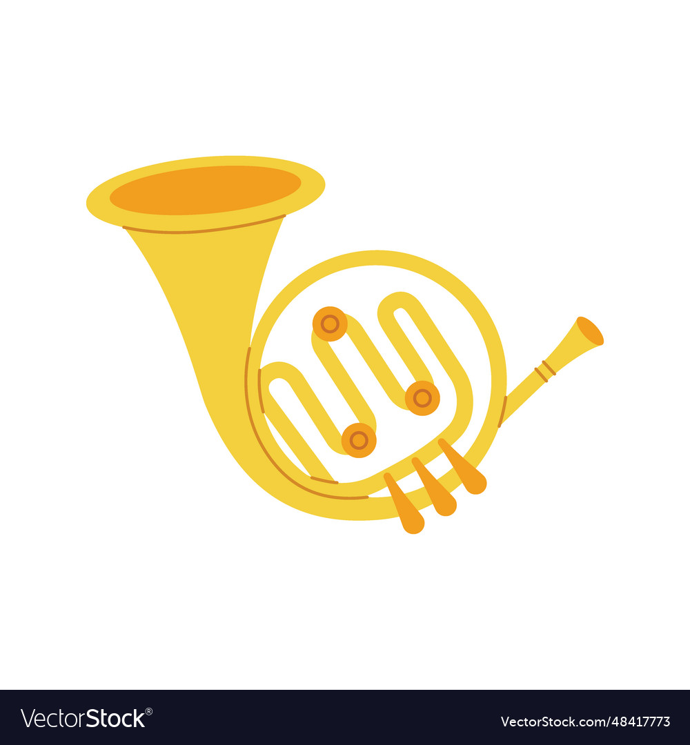 French horn musical instruments silhouette Vector Image