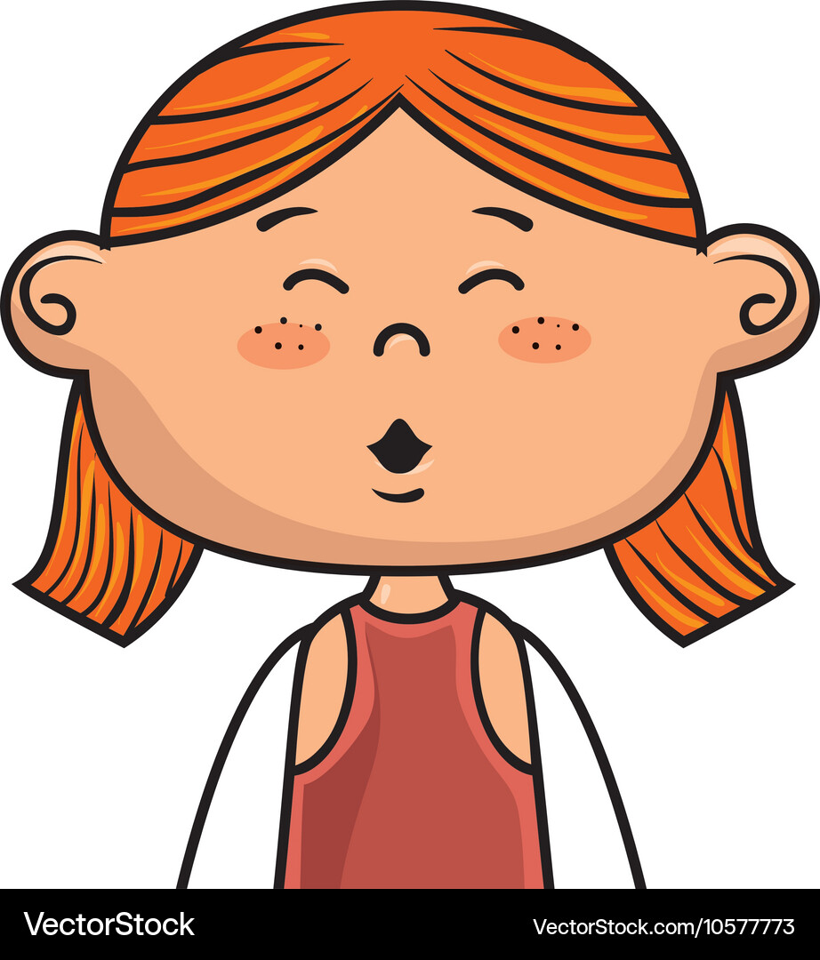 Girl kid cartoon smiling Royalty Free Vector Image