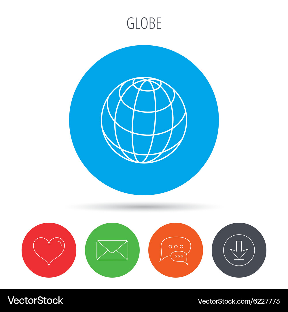 Globe icon world travel sign Royalty Free Vector Image