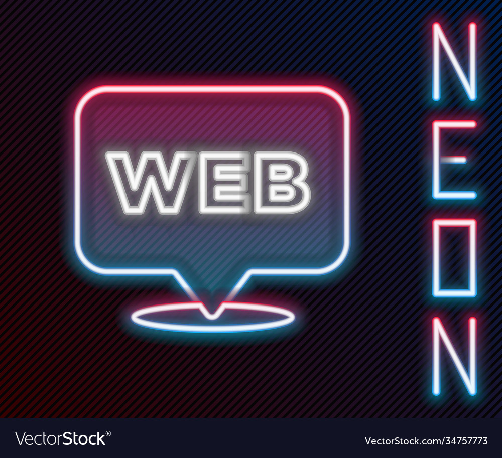 Glowing neon line web and graphic design icon Vector Image