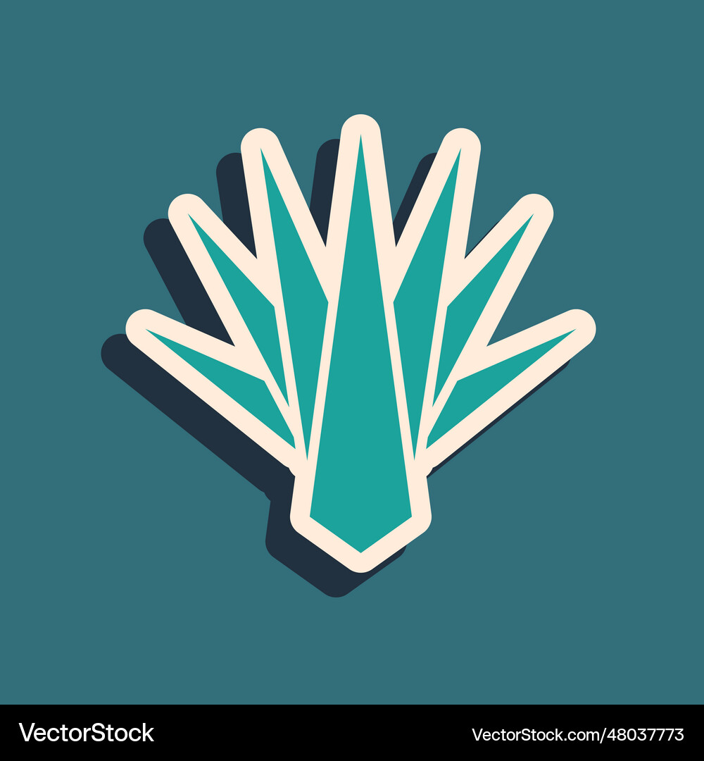 Green agave icon isolated on green background Vector Image