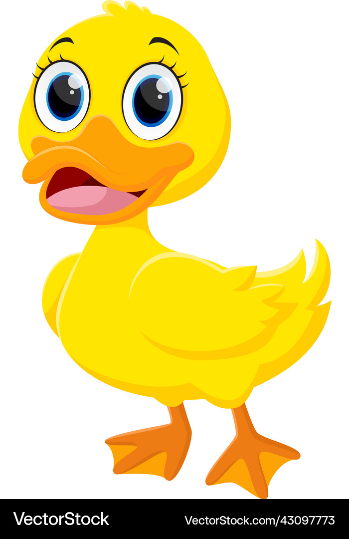 Happy duck cartoon isolated on white Royalty Free Vector