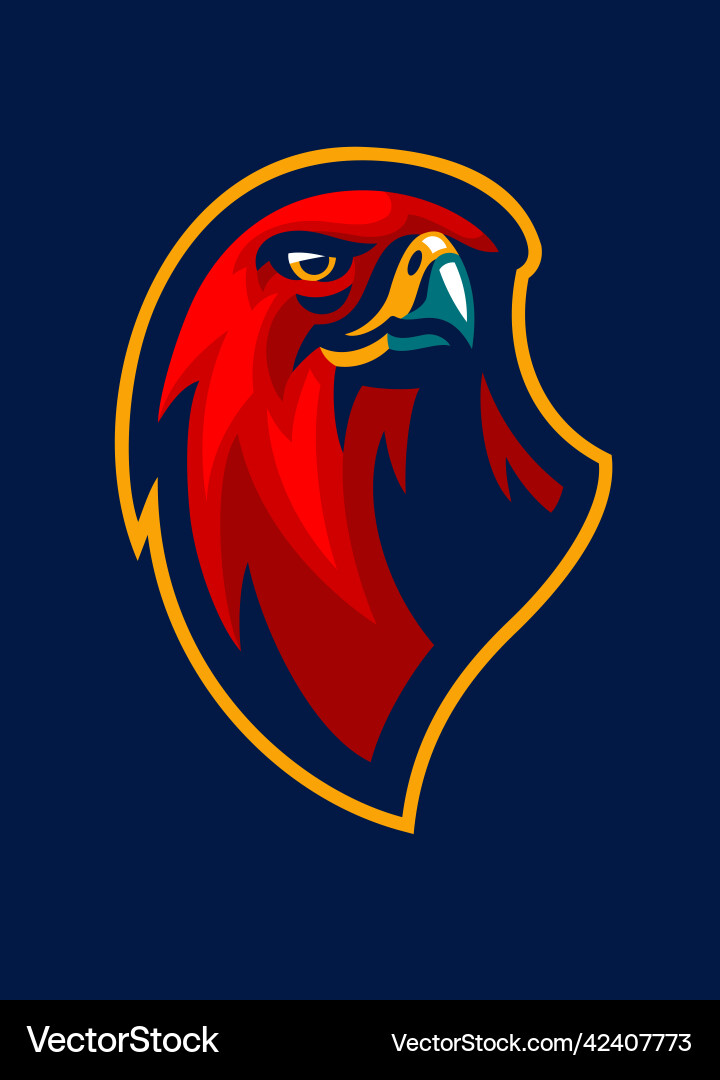 Hawk head sport style mascot logo Royalty Free Vector Image