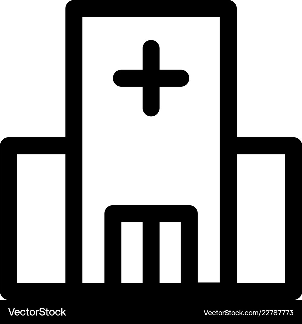 Hospital building outline icon Royalty Free Vector Image