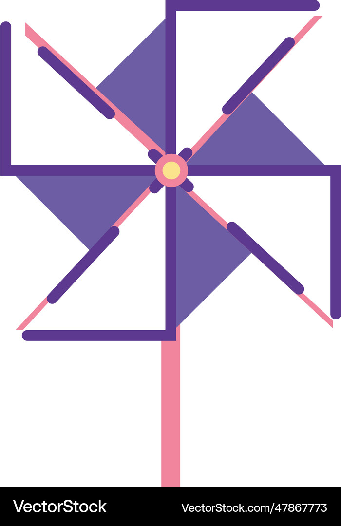 Isolated colored origami paper wind mill icon Vector Image