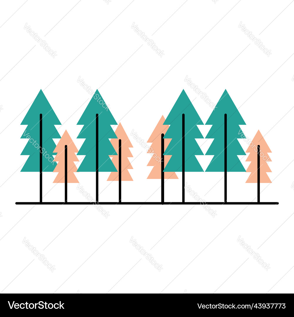 Set of colorful geometric tree Royalty Free Vector Image