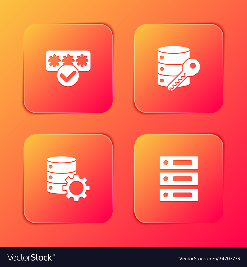 Set Password Protection Server Security With Key Vector Image