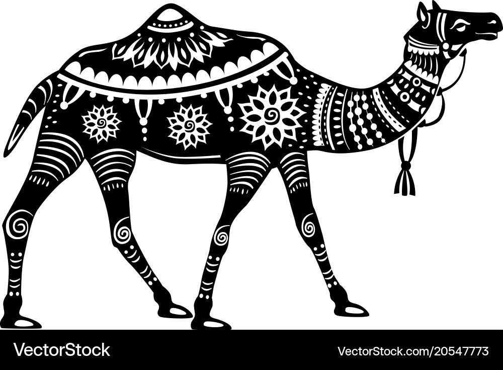 Stylized figure of decorative camel Royalty Free Vector