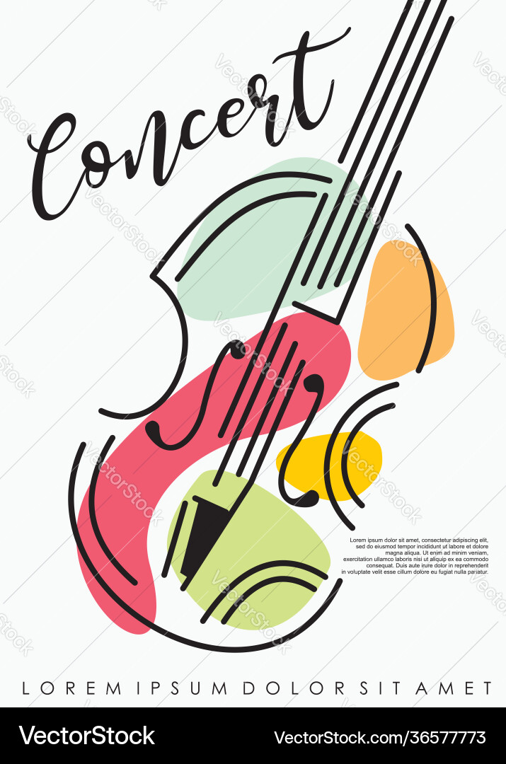 Violin classical music concert poster Royalty Free Vector
