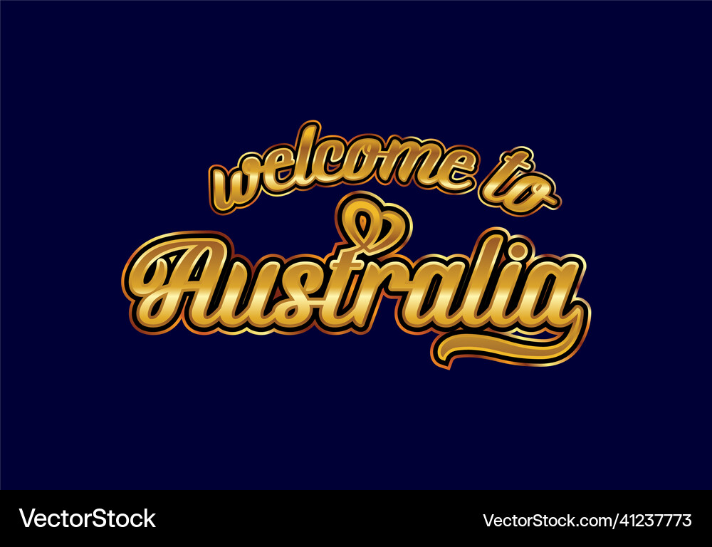 Welcome to australia word text creative font Vector Image