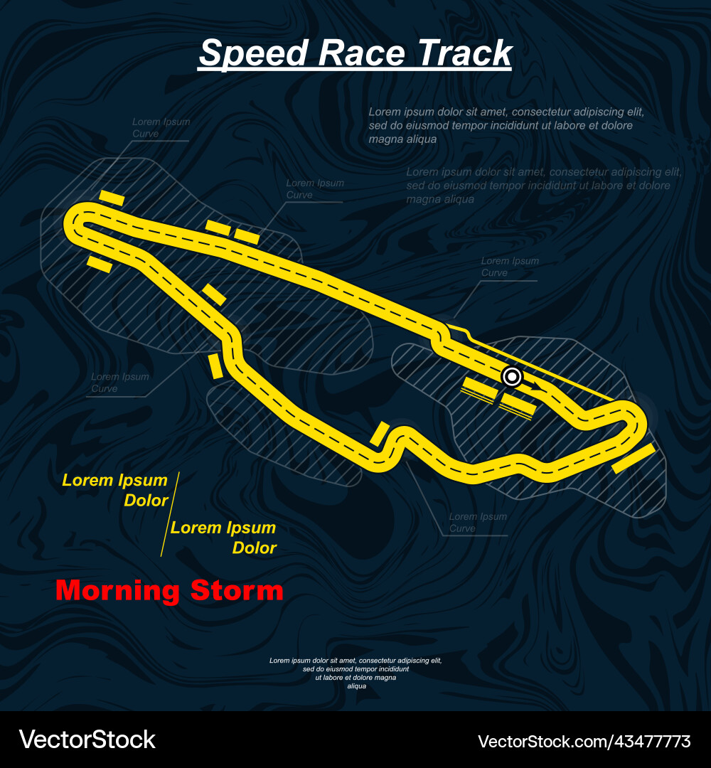 Yellow and blue race track banner Royalty Free Vector Image