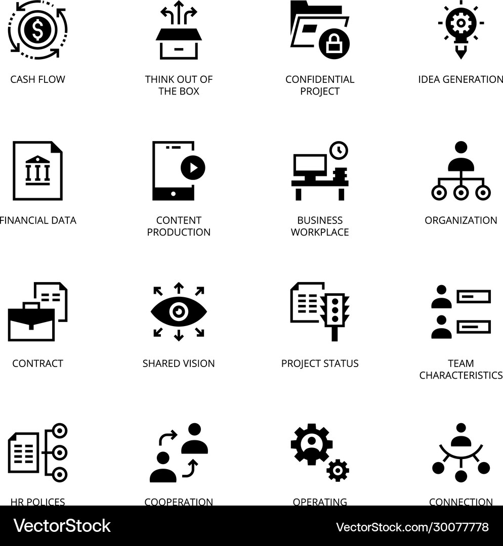 Business Management Icons Royalty Free Vector Image
