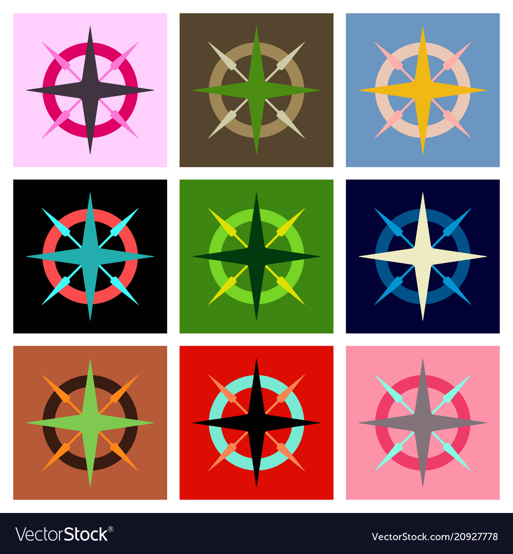 Compass rose with north south east and west Vector Image