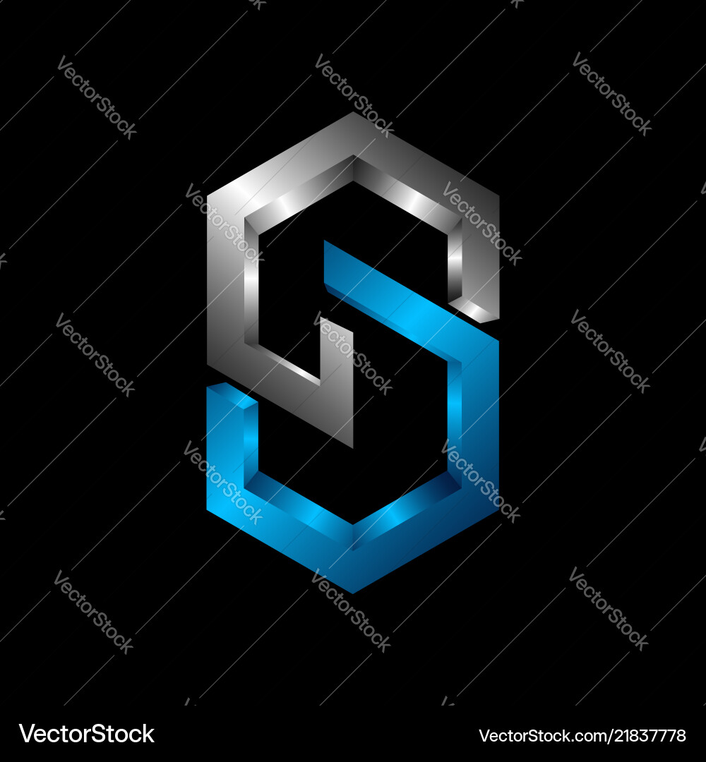 Cs 3d letter logo design template c letter logo Vector Image