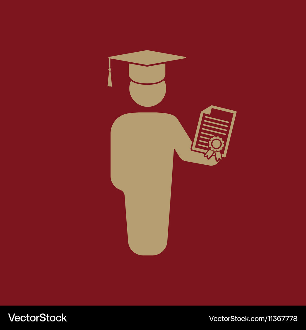 Graduate with diploma icon school Royalty Free Vector Image