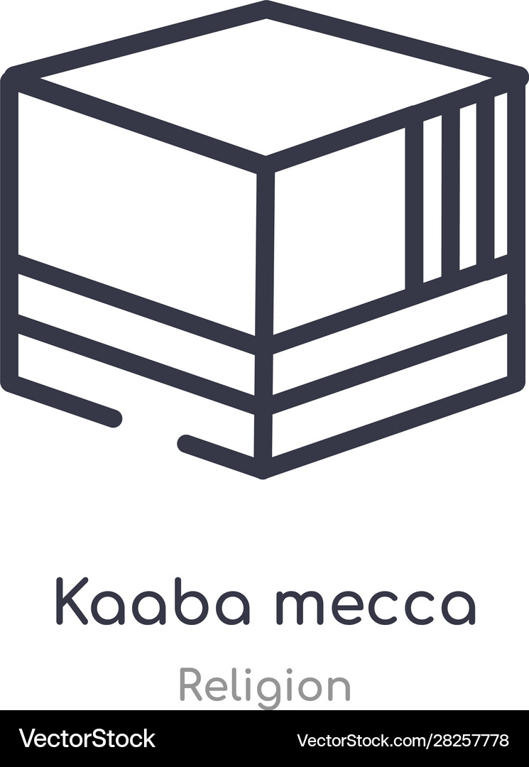 Kaaba mecca outline icon isolated line from Vector Image