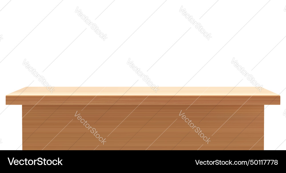 Light brown wooden 3d table countertop Royalty Free Vector